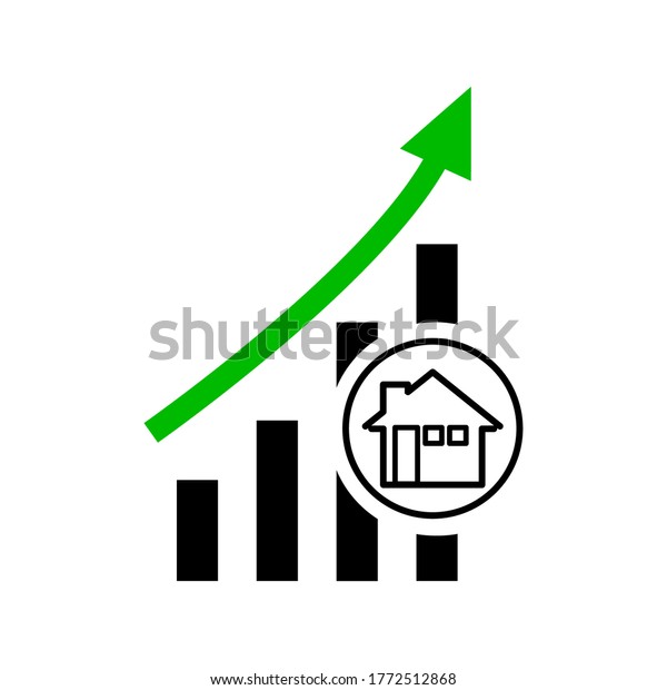 Trend Graph Rising House Prices Chart Stock Vector (Royalty Free ...