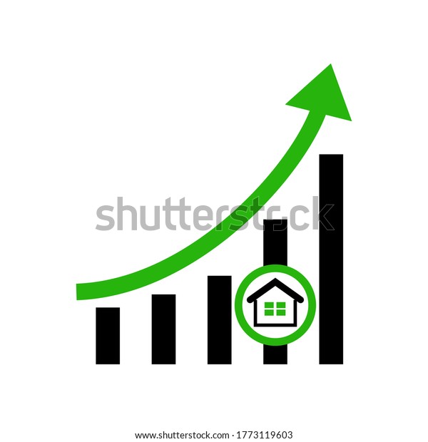 Trend Graph Rising House Prices Chart Stock Vector (Royalty Free ...