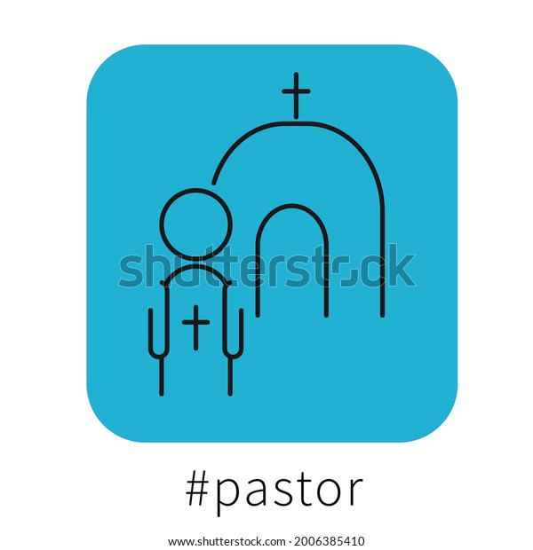 Trend Pastor Outline Vector Icon Thin Stock Vector (Royalty Free ...