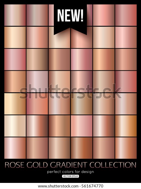 Trend Rose Gold Gradient Collection Vector Stock Vector (Royalty Free ...
