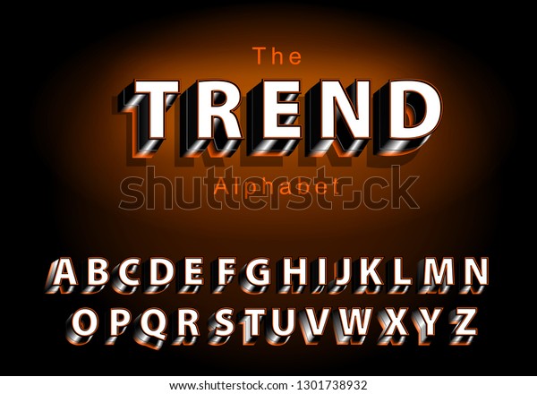 Trend Vector Modern Bold Font Alphabet 库存矢量图（免版税）1301738932 | Shutterstock