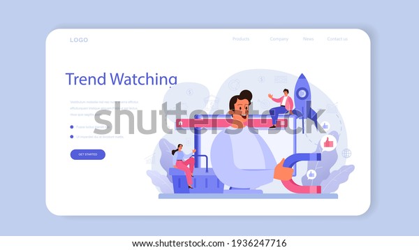 Trend Watcher Web Banner Landing Page Stock Vector (Royalty Free ...
