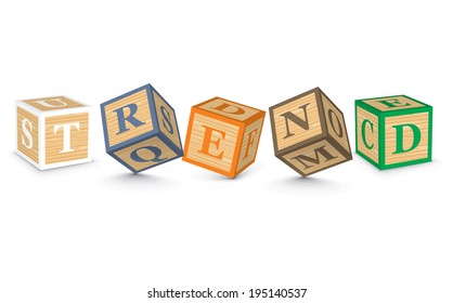 Dream Written Alphabet Blocks Vector Illustration Stock Vector (Royalty ...