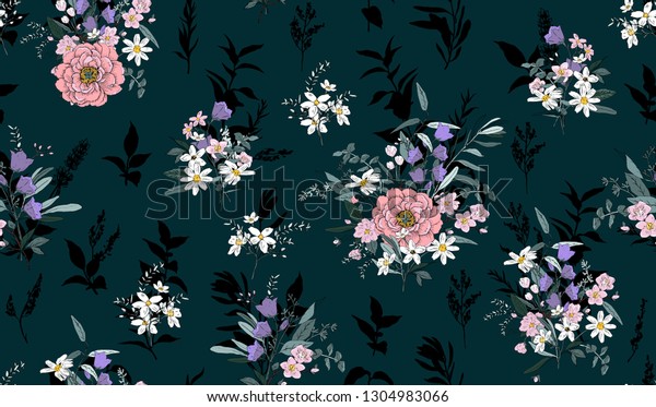 Trendy Bright Floral Pattern Many Kind: vector de stock (libre de ...