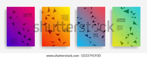 Trendy Cover Page Layouts Set Global Stock Vector (Royalty Free) 1033741930