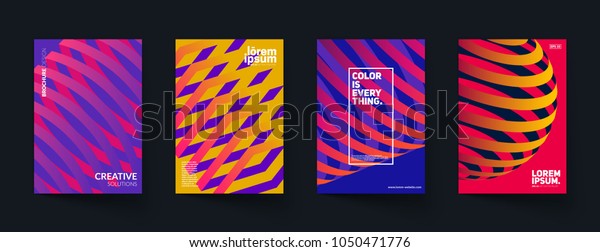 Trendy Covers Design 3d Shapes Colorful Stock Vector (Royalty Free ...