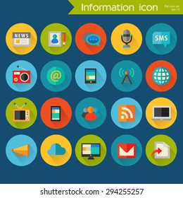 Trendy Flat Detailed Information Colored Icons Stock Vector (Royalty ...