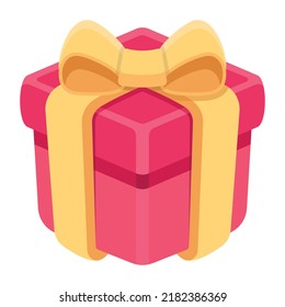 Trendy Flat Icon Gift Box Stock Vector (Royalty Free) 2182386369 ...