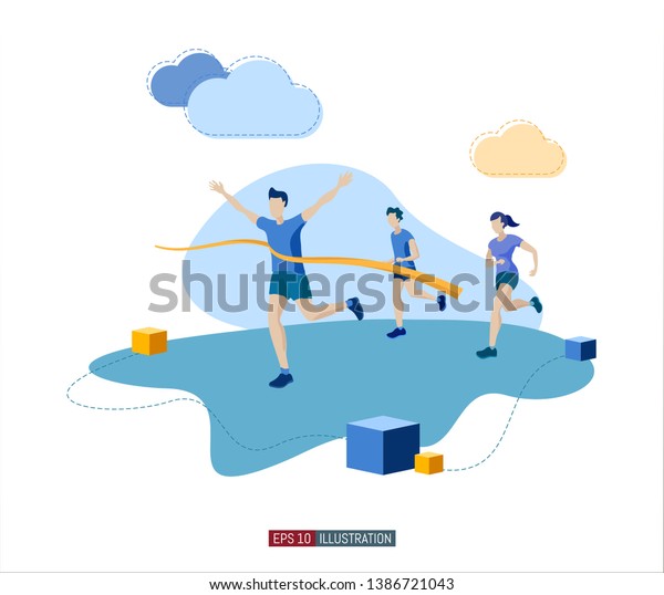 Trendy Flat Illustration Best Team Ever Stock Vector (Royalty Free ...
