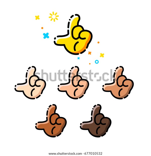 Trendy Flat Line Emoji Icon Pack Stock Vector (Royalty Free) 677010532 ...