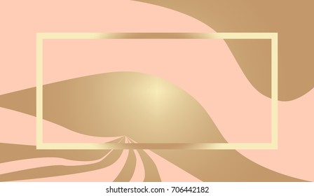 Trendy Gold Background Frame Pink Shapes Stock Vector (Royalty Free ...