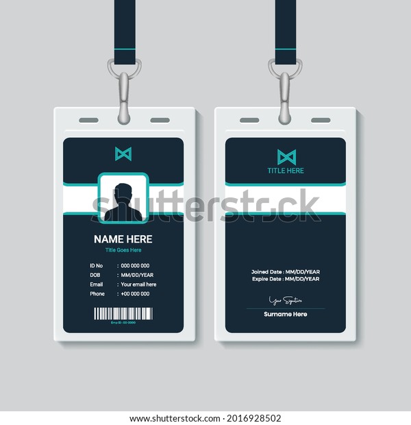 Trendy Id Card Design Template Stock Vector (Royalty Free) 2016928502 ...