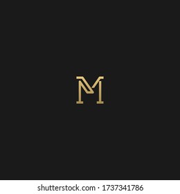 Trendy Minimal M Initial Based Letter Stock Vector (Royalty Free ...