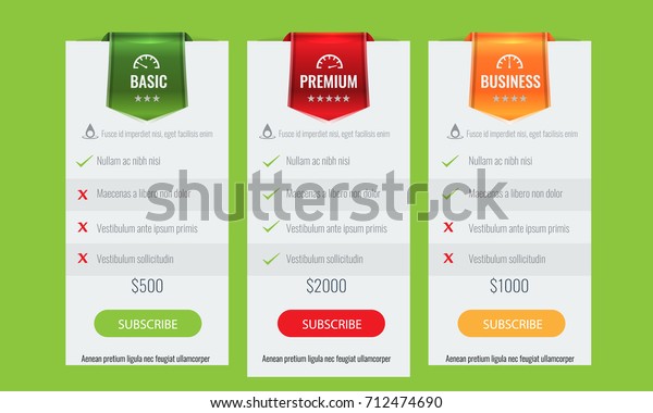 Trendy Price List Offer Columns Three Stock Vector (Royalty Free ...