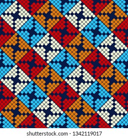 Geometric Abstract Symmetric Pattern Pixel Art Stock Vector (Royalty ...