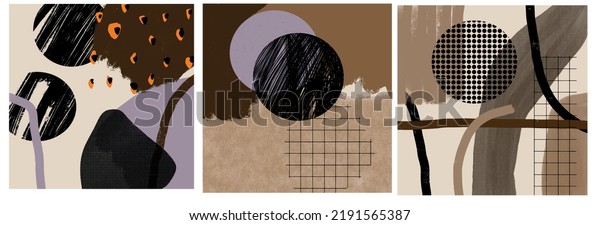 Trendy Set Design Creative Texture Abstract Stock Vector (Royalty Free ...