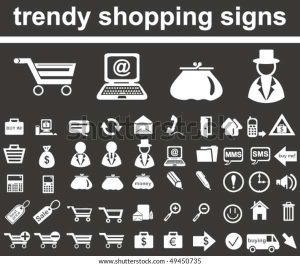 Trendy Shopping Signs Stock Vector (Royalty Free) 49450735 | Shutterstock