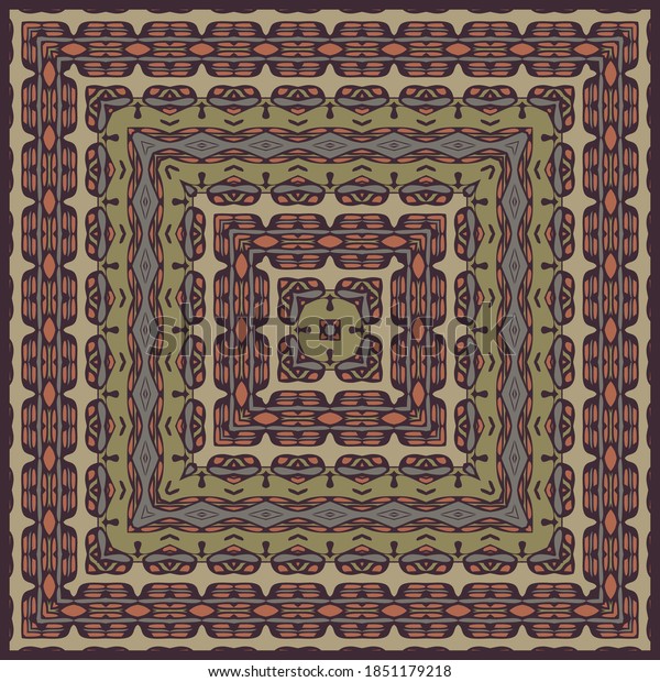 Trendy Square Abstract Border Fabric Print Stock Vector (Royalty Free ...