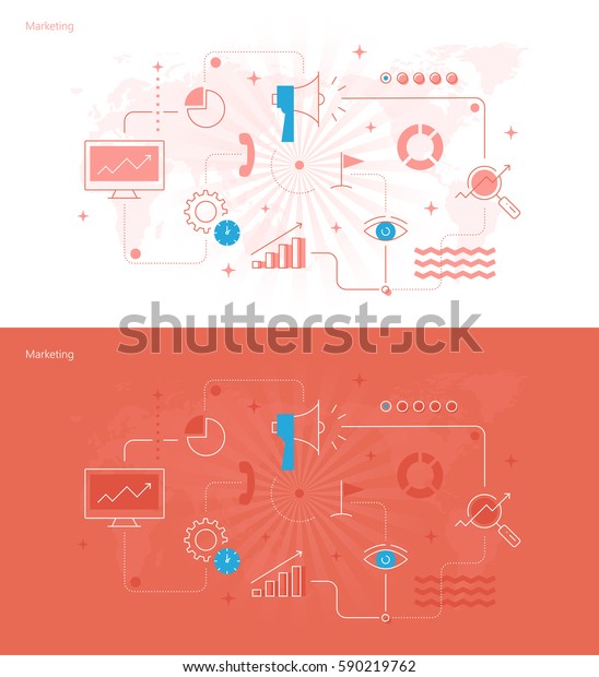 Trendy Thin Line Design Concept Modern: vector de stock (libre de ...