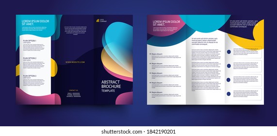 Trendy Three Fold Brochure Template Design Stock Vector (Royalty Free ...