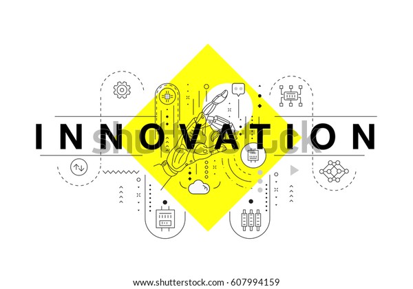 Trendy Yellow Innovation Systems Layouts Polygonal Stock Vector ...