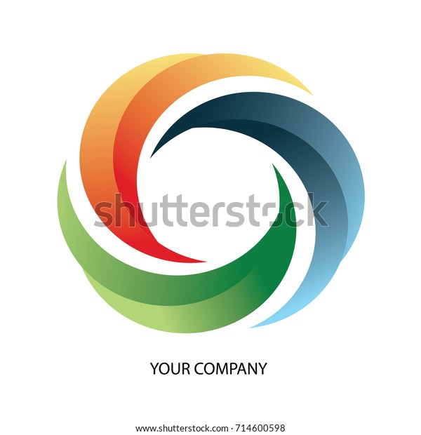 Tri Color Circle Logo Stock-vektor (royaltyfri) 714600598 | Shutterstock