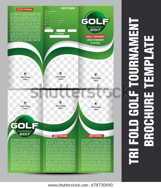 Tri Fold Golf Tournament Brochure Template Stock Vector (Royalty Free ...