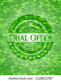 Trial Offer Green Emblem Triangle Mosaic Stock Vector (Royalty Free ...