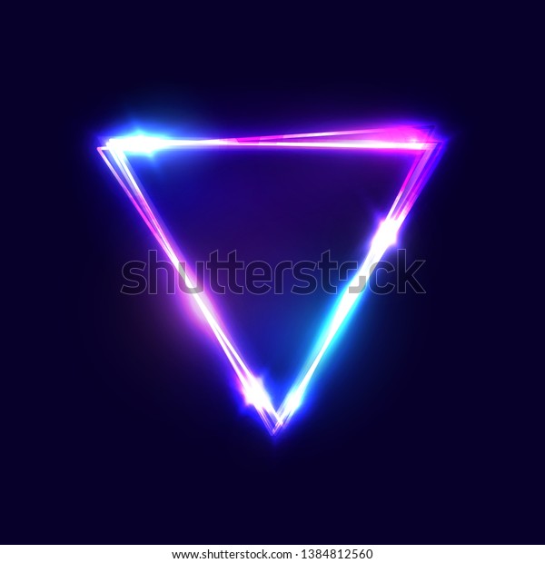 Triangle Background Glowing Neon Sign Blue Stock Vector (Royalty Free ...