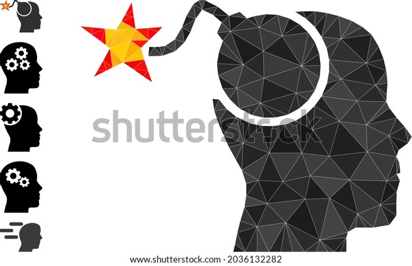 Triangle Bomb Idea Polygonal Symbol Illustration Stock Vector (Royalty ...