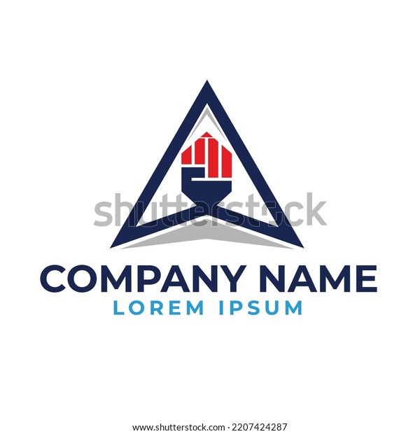 Triangle Building Logo Design Company Stock Vector (Royalty Free ...