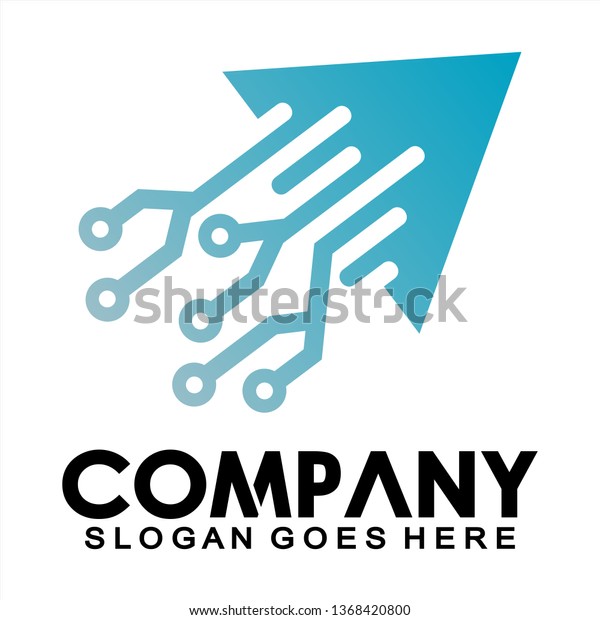 Triangle Circuit Logo Template Stock Vector (Royalty Free) 1368420800 ...