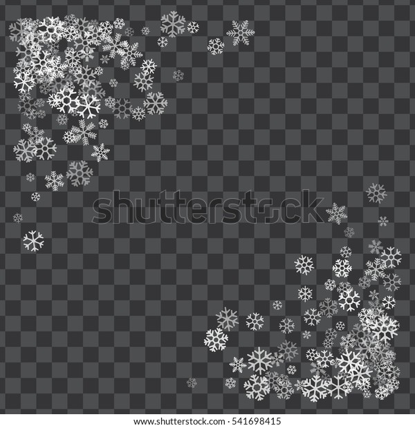 Triangle Corner Frame Border Transparent Snowflakes: Stock-Vektorgrafik ...