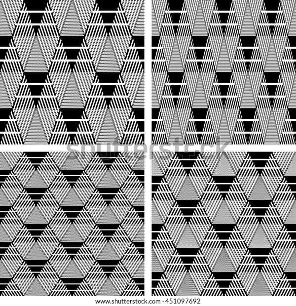 Triangle Diamond Shapes Patterns Seamless Geometric Stock Vector ...