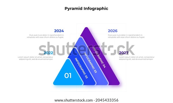 Triangle Divided Into 4 Parts Pyramid Stock Vector (Royalty Free ...