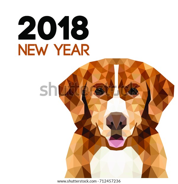 Triangle Dog Polygon New Year Dog Stock Vector (Royalty Free) 712457236 ...