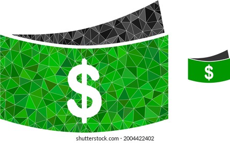 Triangle Dollar Bills Polygonal Symbol Illustration Stock Vector ...