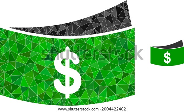 Triangle Dollar Bills Polygonal Symbol Illustration Stock Vector ...