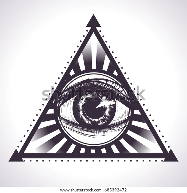 Triangle Eye Providence Symbol Power Vector Stock Vector (Royalty Free ...