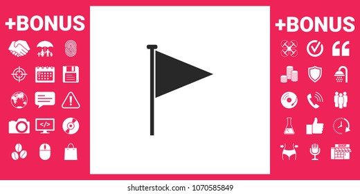 Triangle Flag Icon Stock Vector (Royalty Free) 1070585849 | Shutterstock