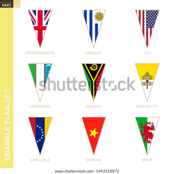 Triangle Flag Set Stylized Country Flags Stock Vector (Royalty Free ...