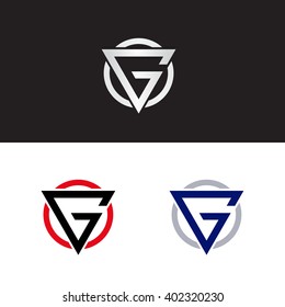 Triangle Forming Letter G Placed Circle Stock Vector (Royalty Free ...