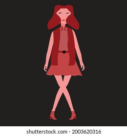 Triangle Girl Vector Beautiful Girl Standing Stock Vector (Royalty Free ...