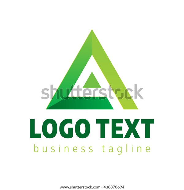 Triangle Green Logo Design Letter Center Stock Vector (Royalty Free ...