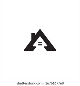 Triangle House Logo Silhouette Logo Design Stock Vector (Royalty Free ...