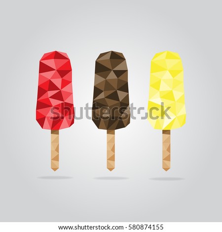Triangle Icecream Vector Illustration Polygon Icecream Stock Vector ...