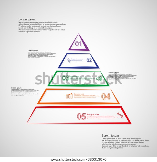 Triangle Illustration Infographic Template Horizontally Divided Stock ...