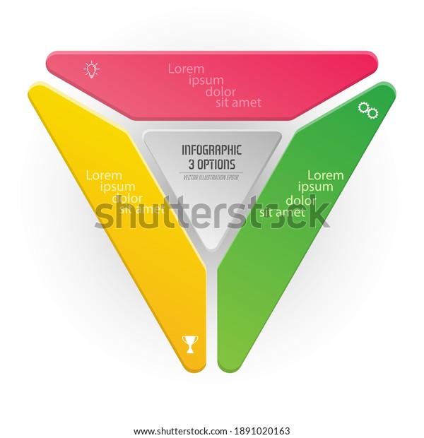 Triangle Infographics Triangle Diagram Divided Into Stock Vector ...