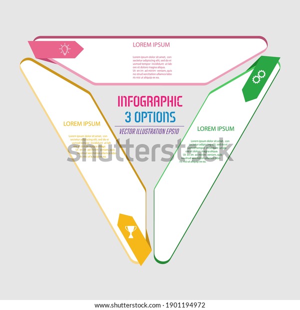 Triangle Infographics Triangle Diagram Divided Into Stock Vector ...