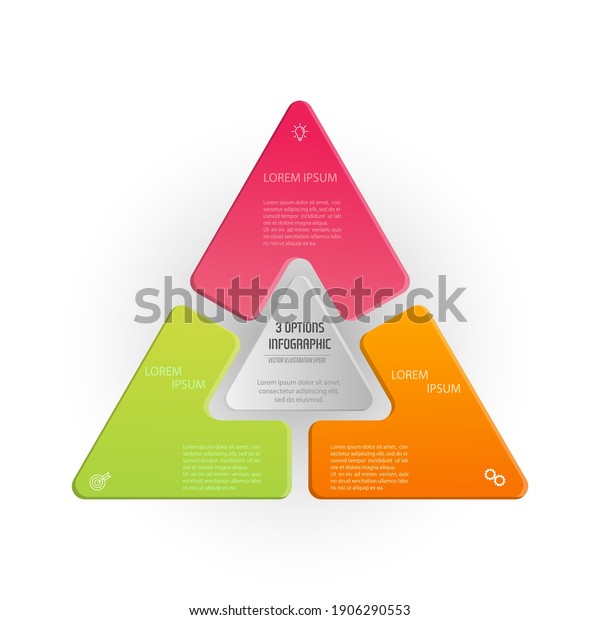 Triangle Infographics Triangle Diagram Divided Into Stock Vector ...